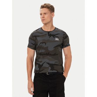 Alpha Industries Alpha Industries T-Shirt Basic T Small Logo Camo 188505C Grau Regular Fit