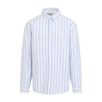 Carhartt Work in Progress Homme, Chemises, Bleu, Taille: M Deven Stripe Shirt