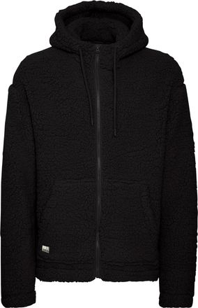 11 Project PRDaag Herren Teddy-Jacke &Uuml;bergangsjacke Jacke mit Kapuze Kordelzug K&auml;ngurutasche Rei&szlig;verschluss Regular fit, Gr&ouml;&szlig;e:M, Farbe:Black (194007)