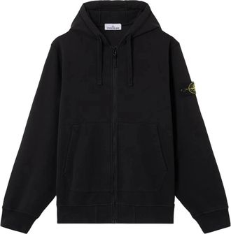 Stone Island 6100061 Kapuzen-Sweatshirt mit Rei&szlig;verschluss - - Sweatshirts & Hoodies - Herren - Schwarzk - XL