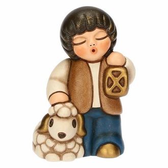 Thun Thun - Junge mit Laterne - Keramik - Kollektion Klassische Krippe - 4,5 x 3,4 x 6,5 cm