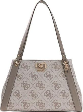 Guess sac &agrave; &eacute;paule Karnilla Logo Girlfriend Carryall Dark Taupe Logo