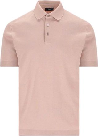 Herno Homme, Tops, Rose, Taille: L Polo &agrave; Effet Maille Jersey