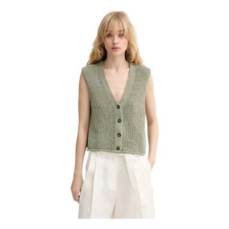 Marc O'Polo Gilet boutonn&eacute; &agrave; col en V - Femme - Pulls - Vert - Taille: 40 FR
