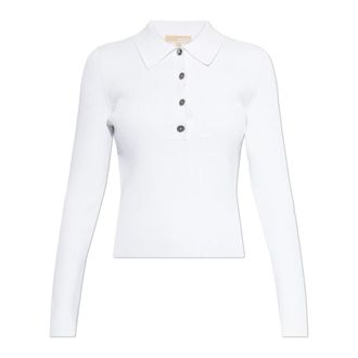 Michael Kors Langarm-Poloshirt - - Tops - Damen - Wei&szlig; - XS