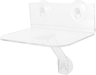 SOLUSTRE Transparente Acryl Wandregal Schwebend Robust Poliert für Blumentöpfe Wohnzimmer Schlafzimmer Büro Dekoratives Pflanzenregal Einfache Montage Saugnapf