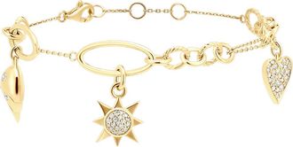 Edenly Armband Frische - Talisman - 9 Karat Gelbgold und Diamanten