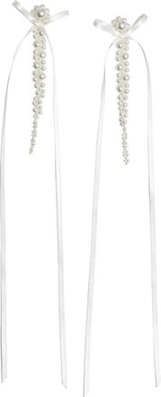 Simone Rocha Slim Bow Ribbon Drip Earrings