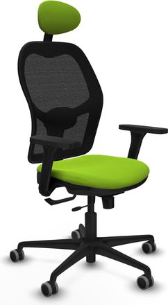 Piqueras y Crespo Ergonomischer Computerstuhl mit 3D-Armen, h&ouml;henverstellbarer Lendenwirbelst&uuml;tze und festem Kopfteil, ausgestattet mit Syncro/Traslack und injiziertem 