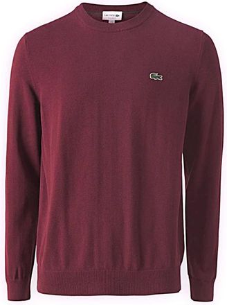 Lacoste Maglia girocollo logo basi - Homme - Pulls - Rouge - Taille: S