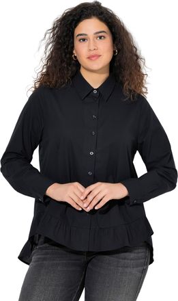 Ulla Popken Damen große Größen Übergrößen Plus Size Bluse,Volantsaum, A-line