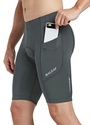 Baleaf Radlerhose Herren Fahrradhose Gepolstert Radfahrerhose mit Sitzpolster Radunterhose Atmungsaktive Schnelltrocknend Rennrad Hose Herren Grau XXXL