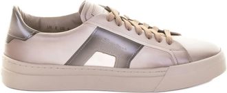 Santoni baskets en cuir à empiècements - Tons neutres