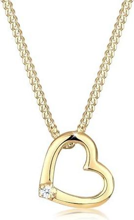 DIAMORE Elli DIAMONDS Collier Femmes avec Pendentif Coeur avec Diamant (0.015 ct.) en Argent Sterling 925
