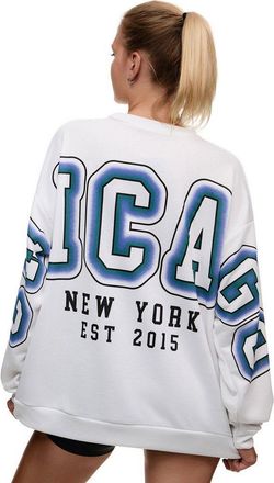Worldclassca Sweatshirt Worldclassca Oversized Sweatshirt CHICAGO Print Langarm Pullover