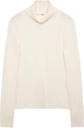 Mavi Damen HIGH Collar Jersey Langarmshirt, Antique White, XS