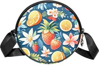 Generic Sac &agrave; bandouli&egrave;re rond pour femme, petit sac &agrave; bandouli&egrave;re avec fermeture &eacute;clair, bretelles r&eacute;glables, style d&eacute;contract&eacute;, pour femmes et filles