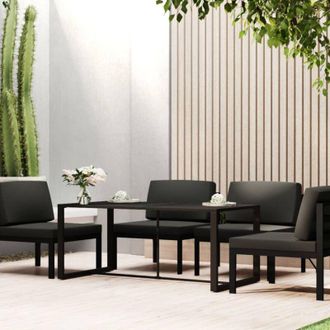 vidaXL Vidaxl - Table &agrave; d&icirc;ner dext&eacute;rieur Anthracite 120x60x66 cm Aluminium