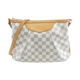 Louis Vuitton Pre-owned Damier Azur Syracuse Sac Bandouli&egrave;re en Toile Enduite - Femme - Pre-owned - Beige - Taille: ONE Size