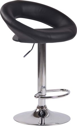 Clp Barhocker Olinda Kunstleder I Thekenhocker H&ouml;henverstellbar I Barstuhl Mit Fu&szlig;st&uuml;tze I Tresenstuhl Mit Trompetenfu&szlig; Metall, Farbe:schwarz, Gestell Far