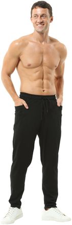 Hoerev Herren-Hose, Baumwolle, atmungsaktiv, für Laufen, Sport, Laufen, Yoga, atmungsaktiv, Schwarz, 3XL