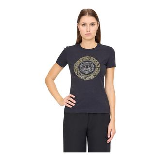 Just Cavalli T-Shirt mit Kristalllogo - - Tops - Damen - Schwarzk - S