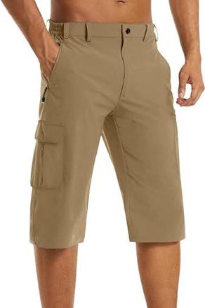 Generic Short de randonn&eacute;e 3/4 l&eacute;ger pour homme - Short de marche en plein air fin pour le travail et lescalade avec plusieurs poches - Short dentra&icirc;nement en