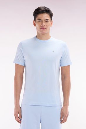 Eden Park T-shirt En Coton Pima Ciel Broderie Dos Coupe Droite