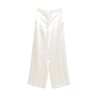 Alysi Femme, Pantalons, Blanc, Taille: 36 FR Pantalon Palazzo