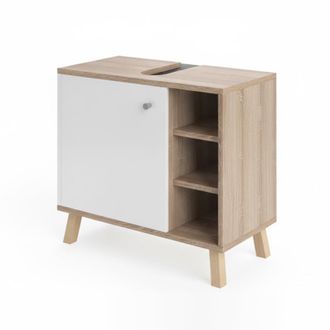 Vicco Waschbeckenunterschrank Wei&szlig; Senyo 60x54x32 cm - Unterschrank f&uuml;r das Badezimmer, Viel Stauraum f&uuml;r Badutensilien