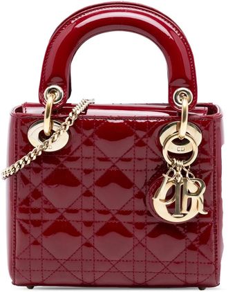 Dior Hobo Bags - Mini Patent Cannage Lady Dior - Gr. unisize - in Rot - f&uuml;r Damen