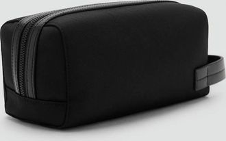 Mango Trousse de toilette en cuir noir - Homme - Taille unique - MANGO MAN