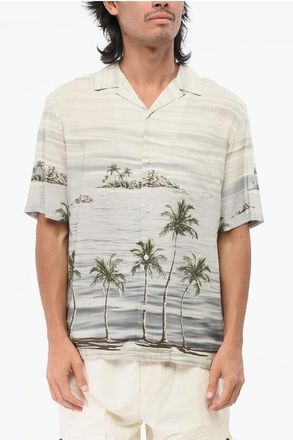 Celine Short Sleeved Patterned Shirt with Breast Pocket size 40