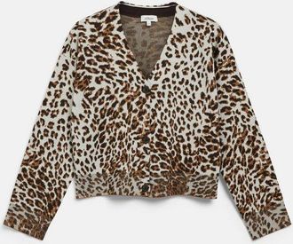 s.Oliver Cardigan Strickjacke Cardigan mit Leo-Jacquardmuster