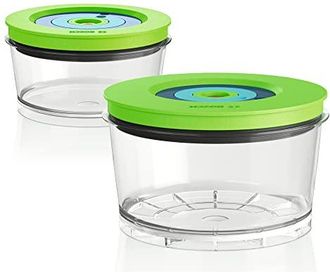 Bosch Vakuum-Frischhaltedose MMZV0SB2, Tritan, BPA-frei, bruchsicher, geruchsneutral, geschmacksneutral, 0,75 und 1,5 l Füllvolumen, spülmaschinengeeignet, 