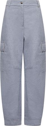 Moncler Moncler Chambray Trousers, Women, Blue, Size: M