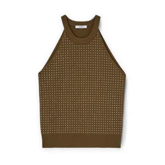 Motivi Femme, Tops, Vert, Taille: 40 FR Top en maille avec strass