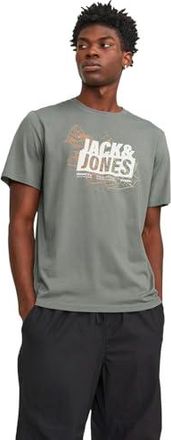 Jack & Jones Jcomap Logo SS Crew Neck Sn T-Shirt, Agave Green, XS Homme