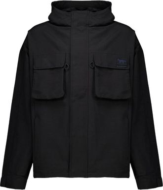 Maison Kitsun&eacute; Veste &agrave; capuche coupe droite - Homme - Sport - Noir - Taille: L