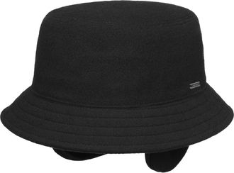 Stetson Midval Bucket Wollhut mit Ohrenklappen Winterhut Herrenhut Damenhut Stoffhut Fischerhut Damen/Herren - Futter, Lederband Winter Herbst-Winter - M (56-