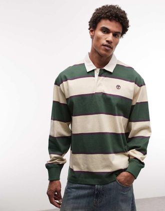 Timberland Polo de rugby - Vert aiguille de pin/mastic