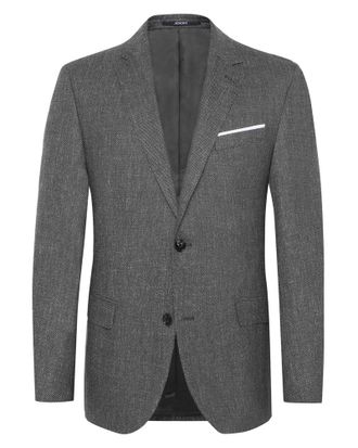 Joop Einreihiges Sakko mit Struktur aus einem Wolle-Leinen-Mix, Slim in