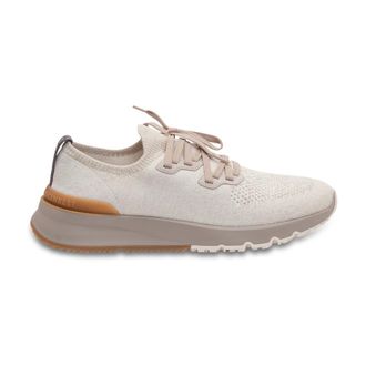 Brunello Cucinelli Homme, Chaussures, Beige, Taille: 44 EU Cotton Chin&eacute; Knit Runners