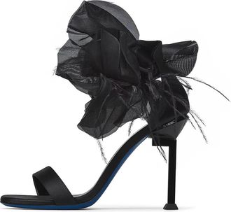 Loriblu Femme, Chaussures, Noir, Taille: 41 EU Sandales &agrave; talons hauts orn&eacute;es de fleurs