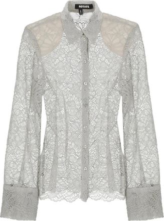 Rotate Rotate Birger Christensen, Femme, Blouses et Chemises, Beige, Taille: 40 FR Lace Buttoned Shirt