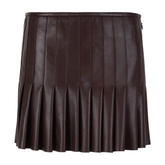 Alexander McQueen Leder Falten Minirock - - Skirts - Damen - Rot - S
