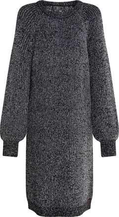 Faina Strickkleid Damen Schwarz Melange Silber