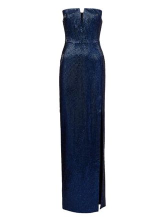 Roland Mouret strapless crystal-embellished maxi dress - Blau