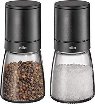 cilio M&uuml;hlenset FLORENZ 14 cm, Pfeffer und Salzm&uuml;hle, Keramikmahlwerk, Edelstahl, 613360
