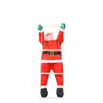 BESPORTBLE Weihnachtsmann auf Leiter Kletternder Weihnachtsmann Kletter Nikolaus Figur Santa Claus Ornament Xmas Party Garten Dach Deko für Innen- und Außenbreic